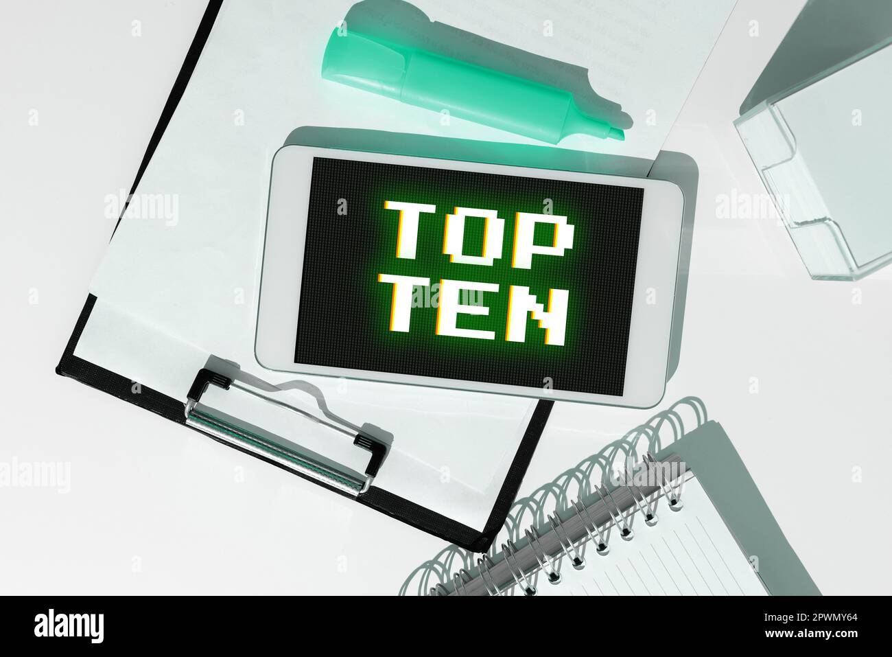 Text caption presenting Top Ten, Internet Concept the ten most popular ...