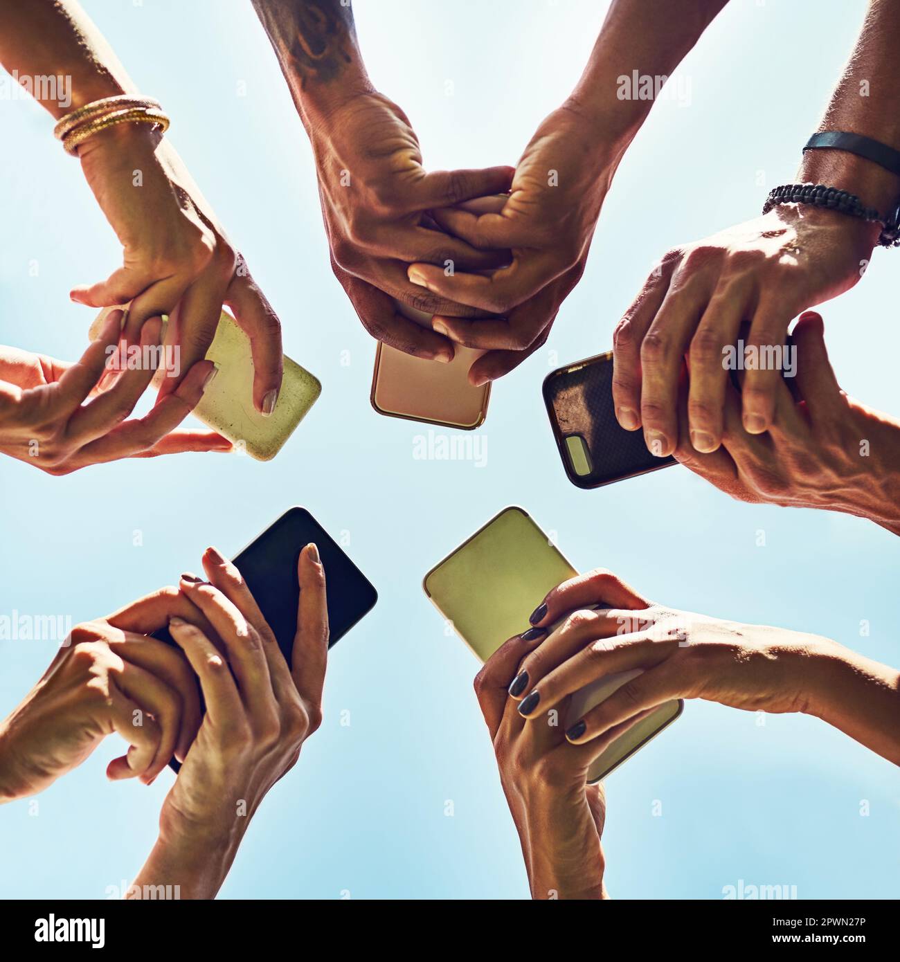 People Connected By Phones