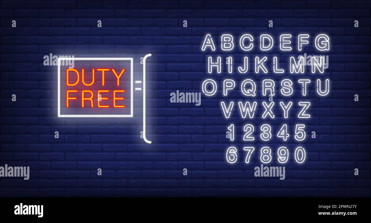 Duty free square neon sign Stock Vector Image & Art - Alamy