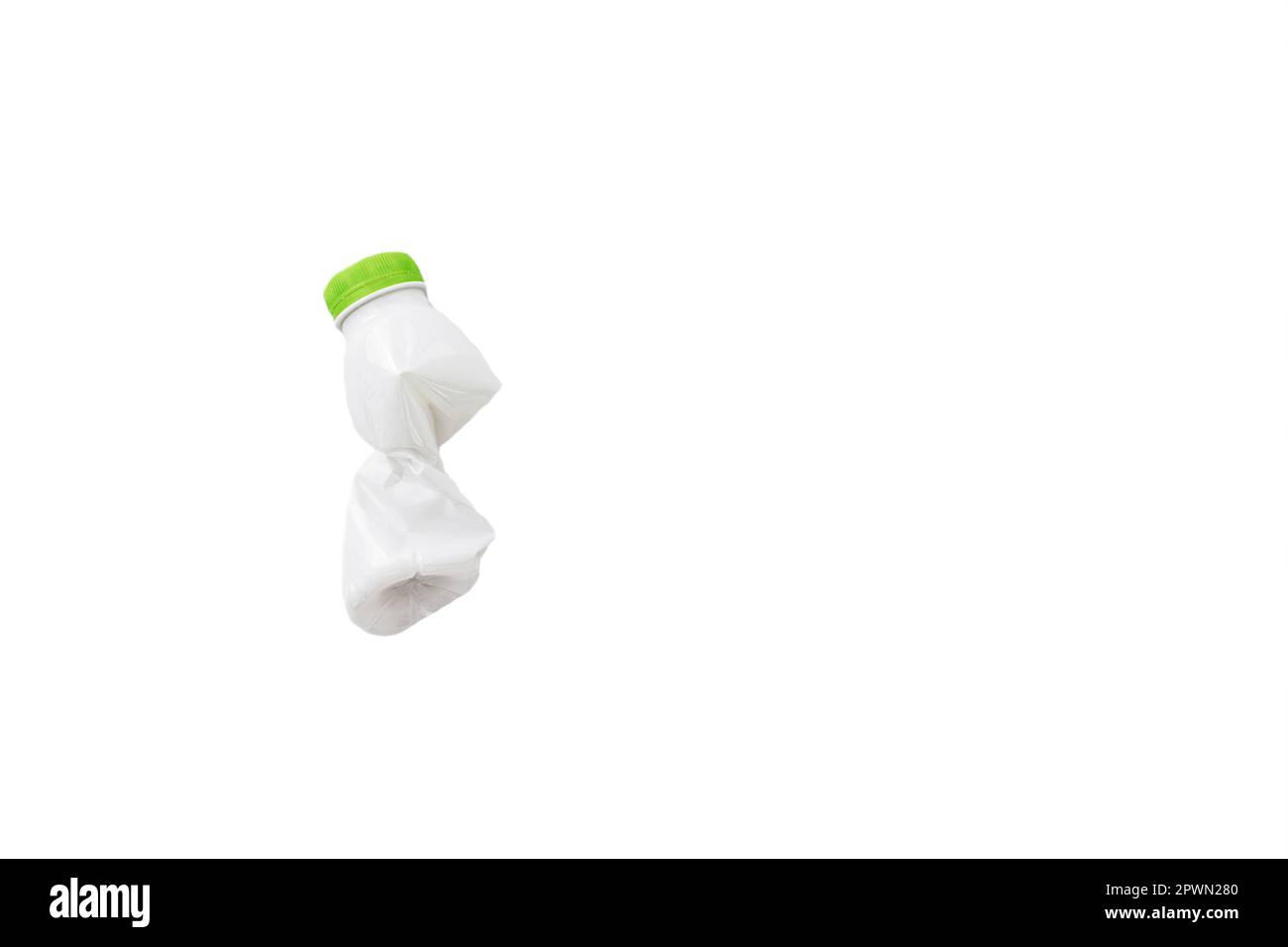 crumpled plastic bottle on isolated on white background. environmental ...