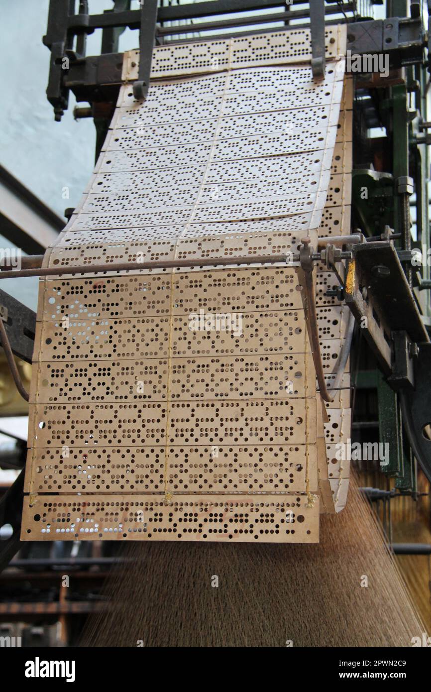 The Control Cards of a Vintage Textile Machine Stock Photo - Alamy