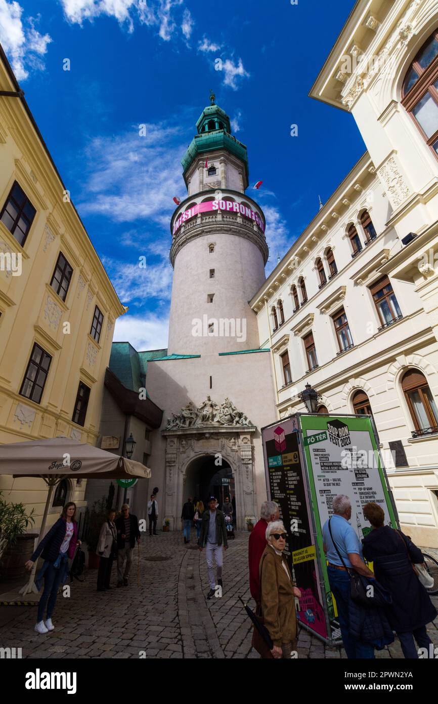 Firewatch tower and SopronFest 2023, Sopron, Hungary Stock Photo - Alamy