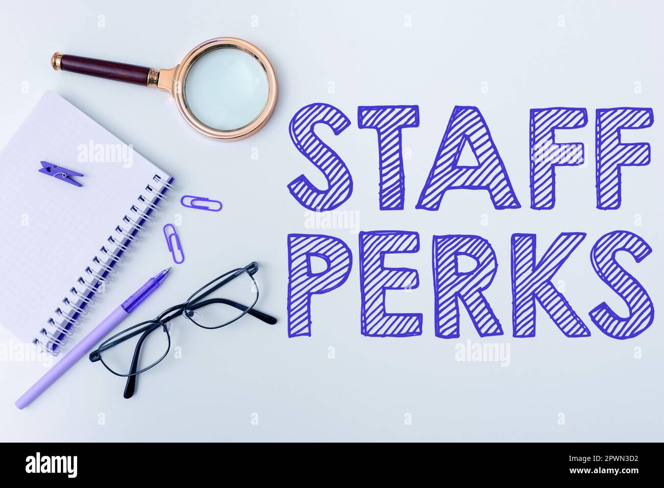 Sign displaying Staff Perks, Concept meaning Workers Benefits Bonuses ...