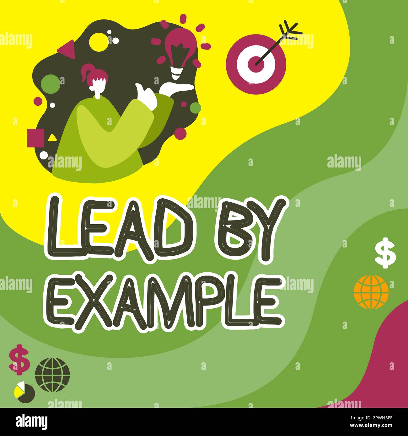 Sign displaying Lead By Example, Word for Be a mentor leader follow the ...