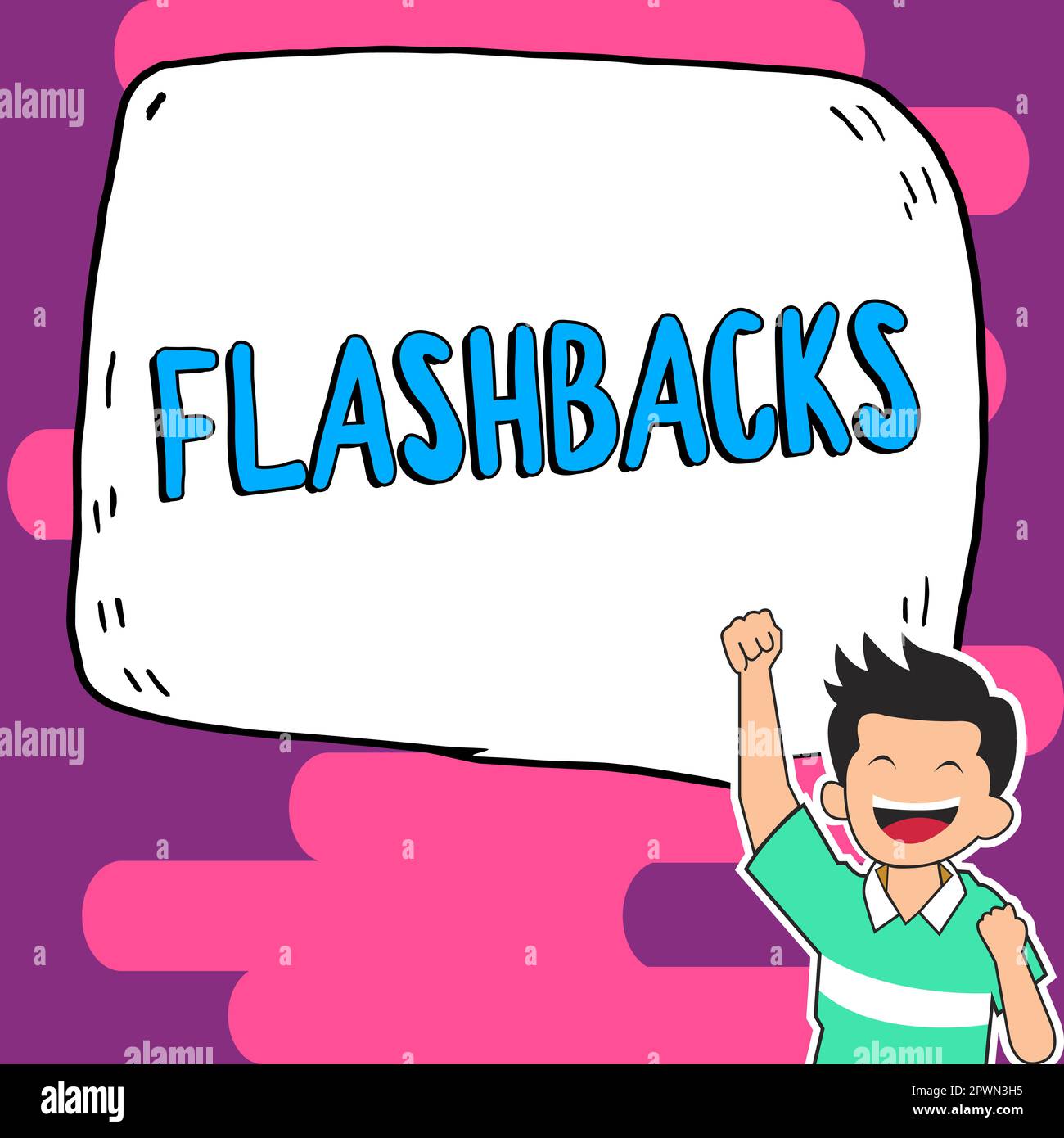 Sign displaying Flashbacks, Word Written on interruption of ...