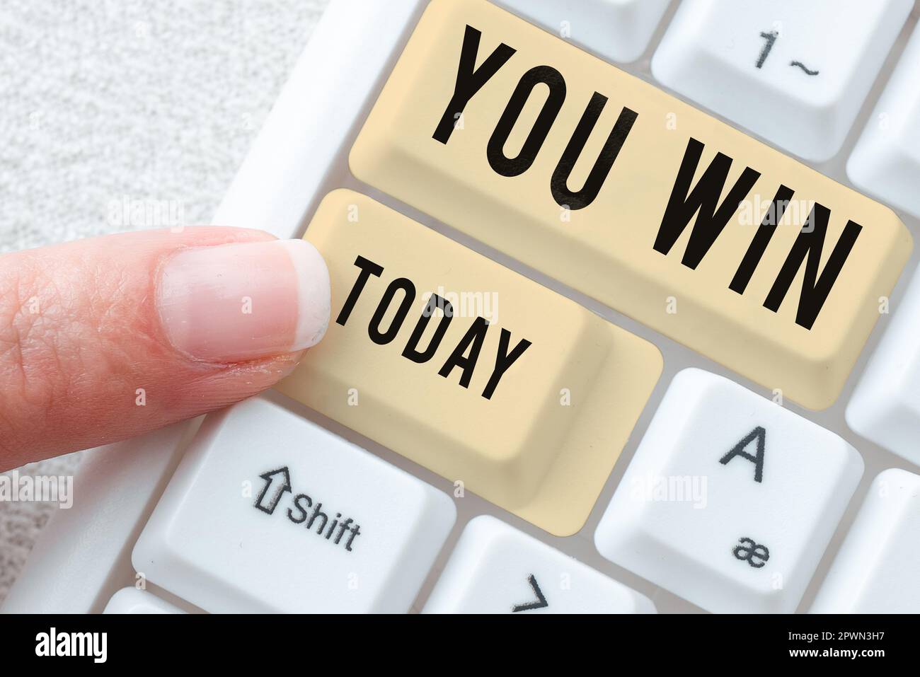 Conceptual display You Win, Internet Concept be first in school race or ...