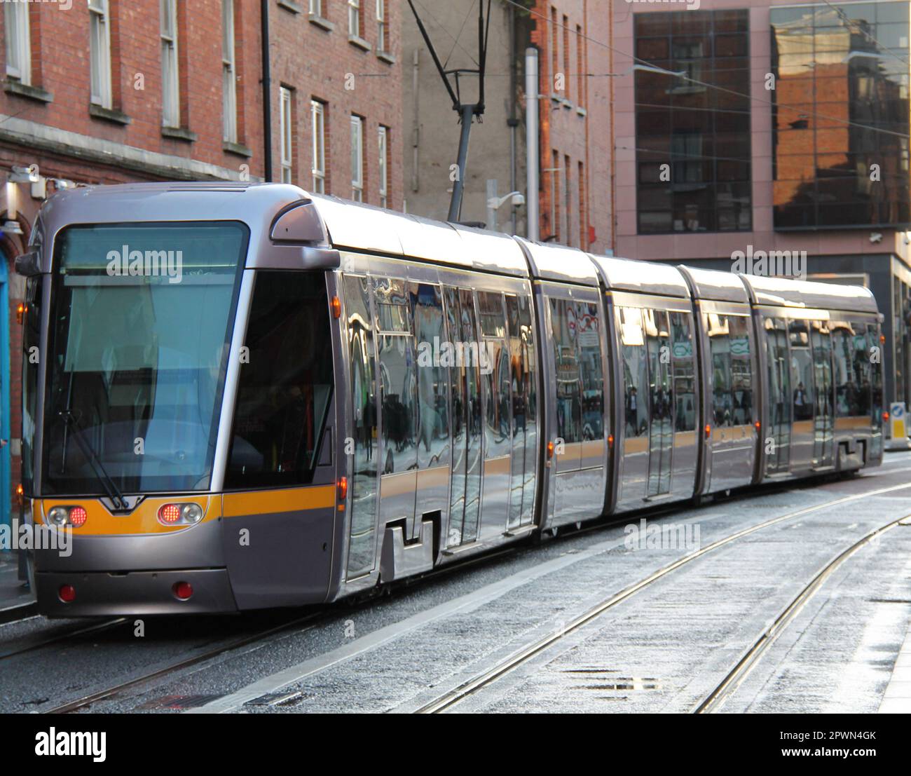 A Modern Electric Tram in a City Setting Stock Photo - Alamy