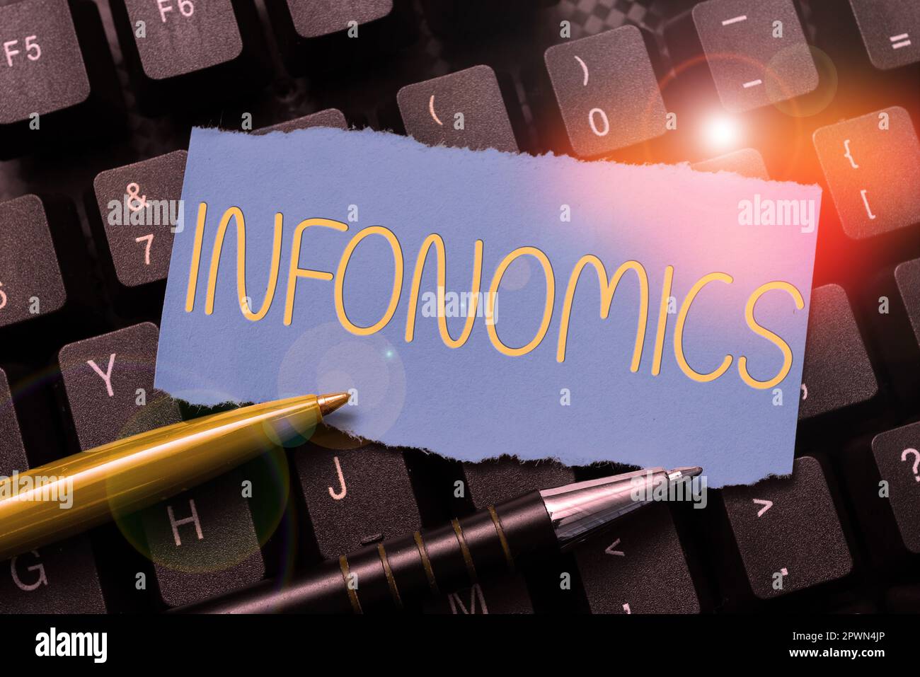 Sign displaying Infonomics, Word for visual image used to represent ...
