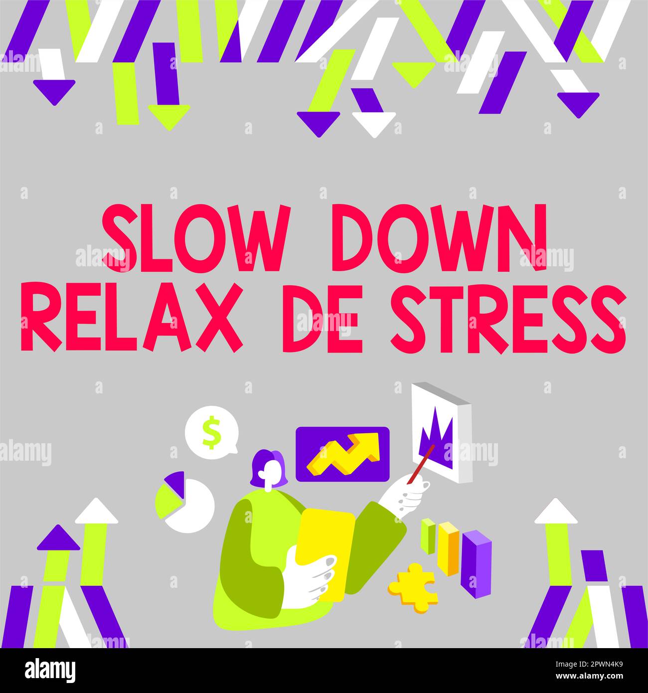 Text showing inspiration Slow Down Relax De Stress, Business showcase ...