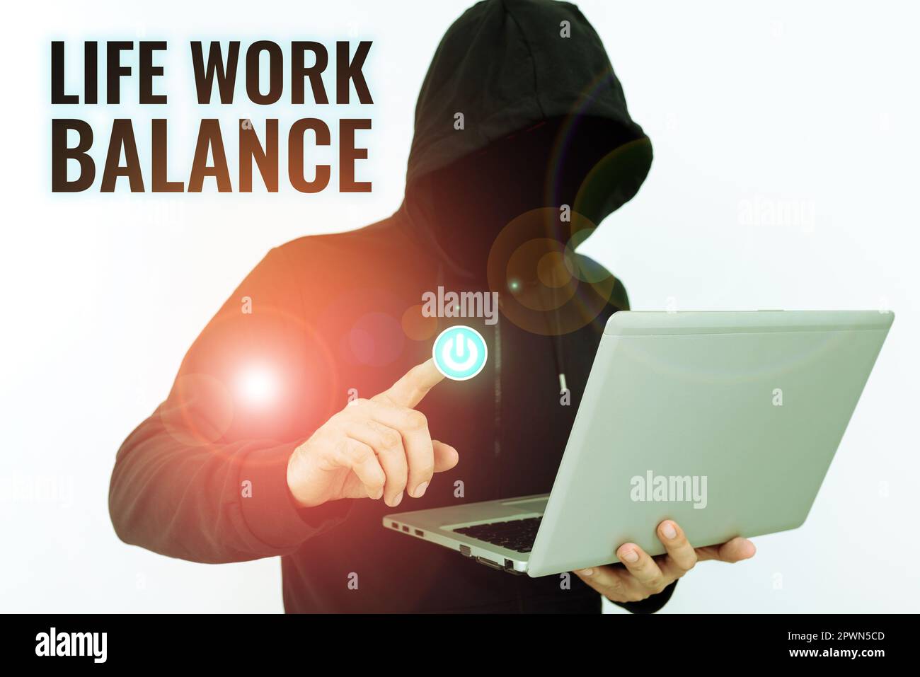 Text caption presenting Life Work Balance, Word for stability person ...