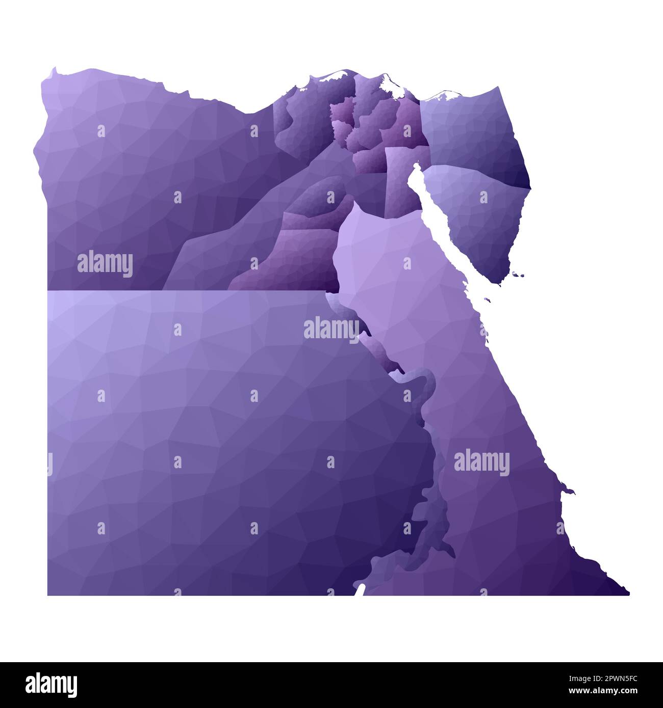 Egypt map. Geometric style country outline. Grand violet vector ...