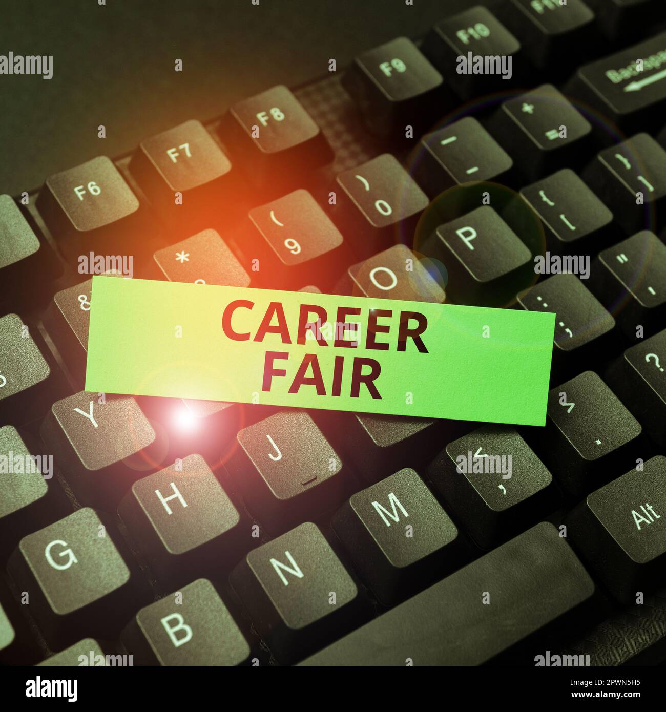 Text caption presenting Career Fair, Word for an event at which job ...