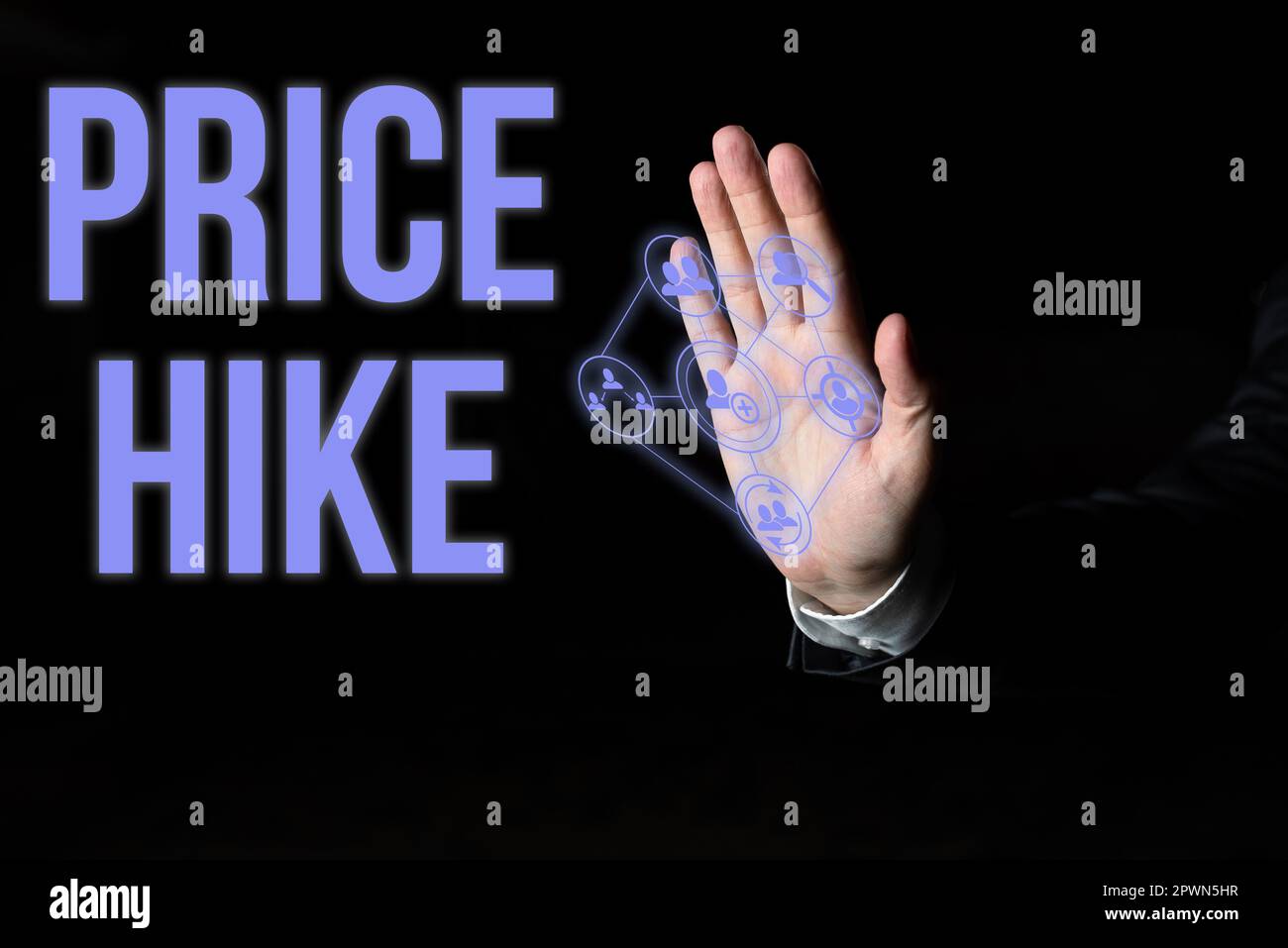 Hand writing sign Price Hike, Business concept sum of values that ...