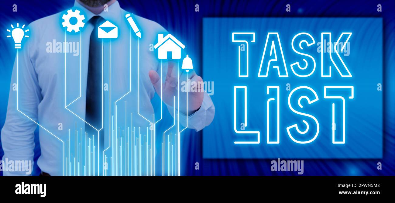 Conceptual caption Task List, Business approach Planification reminder ...