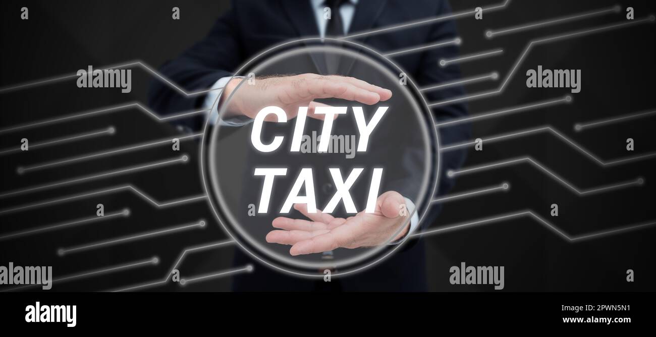 Writing displaying text City Taxi, Business showcase type of vehicle ...