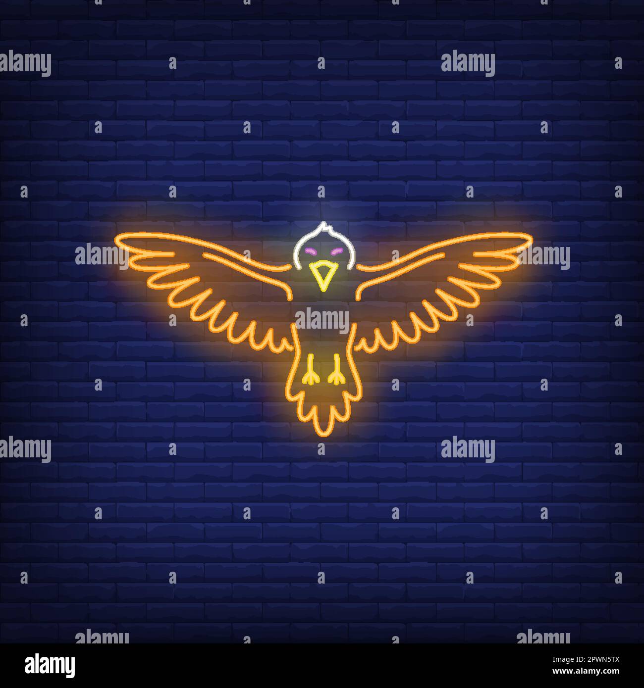Bird with wide spread wings neon sign Stock Vector Image & Art - Alamy