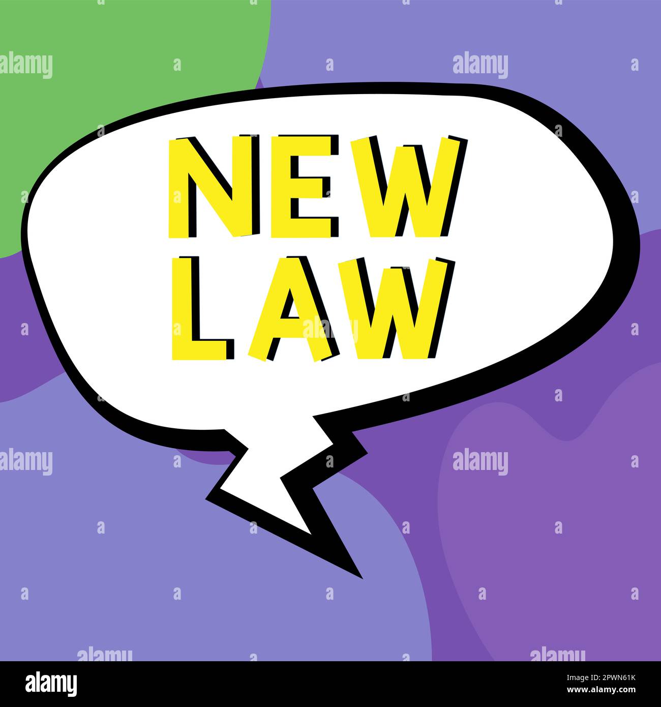 Text caption presenting New Law, Conceptual photo system of rules that ...