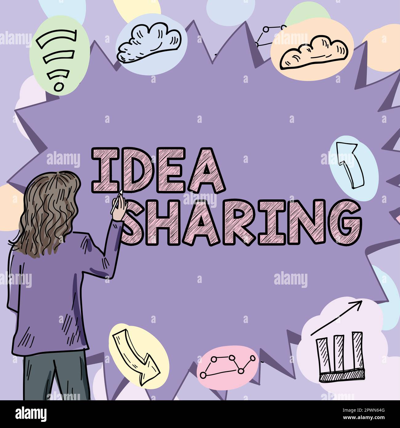 Conceptual display Idea Sharing, Concept meaning Startup launch ...