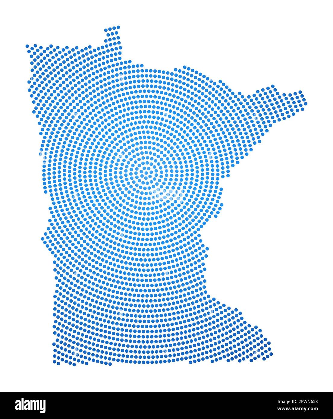 Minnesota dotted map. Digital style shape of Minnesota. Tech icon of ...