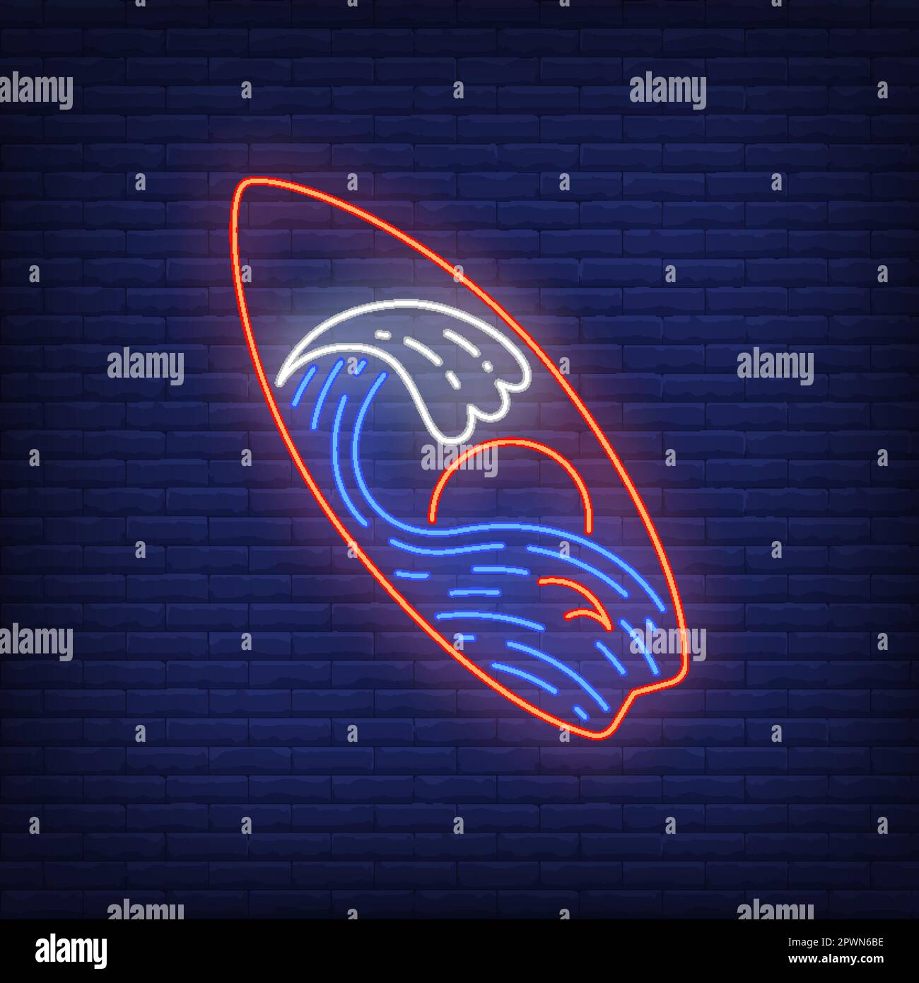 Neon surfboard Stock Vector Images - Alamy