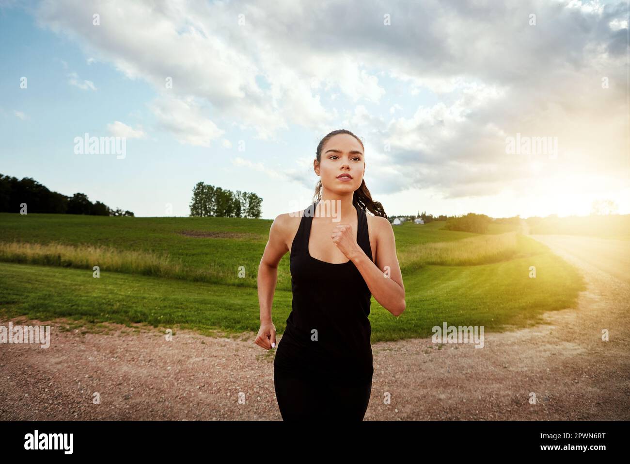 Self-discipline makes all things possible. a fit young woman out for a ...