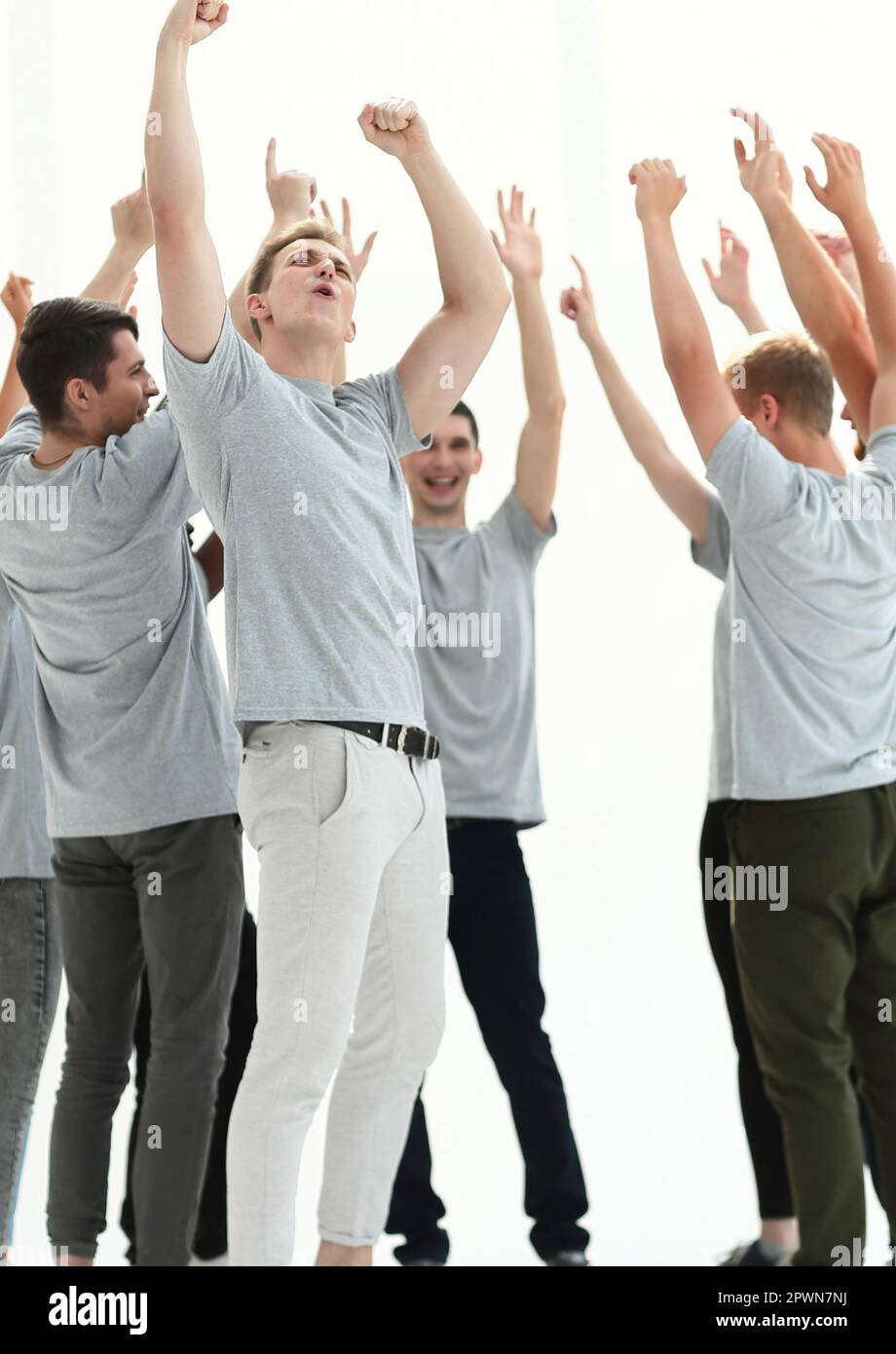 group of diverse young people showing their unity Stock Photo - Alamy