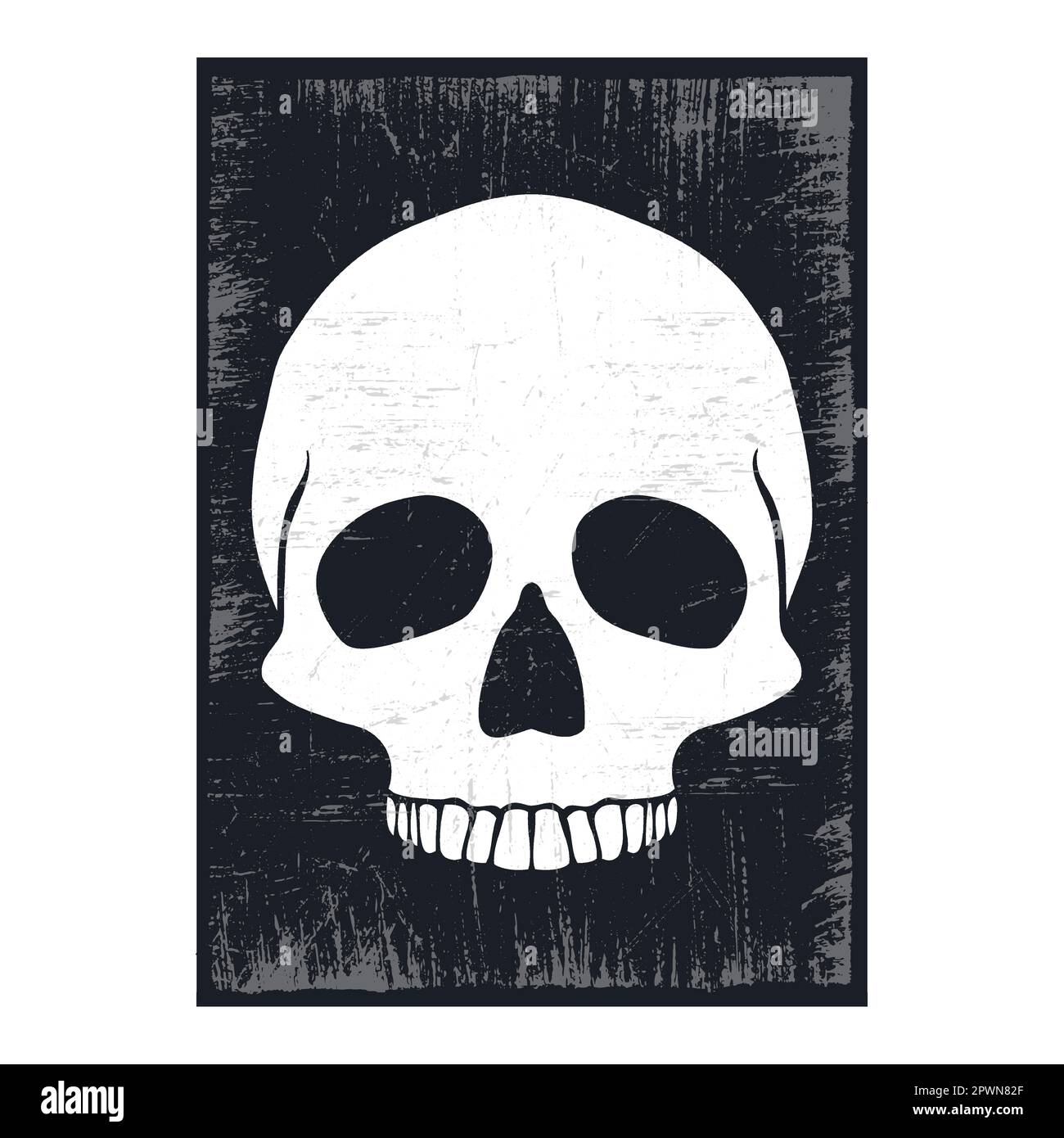 Skull and bone poster design with grunge texture style. Editable ...