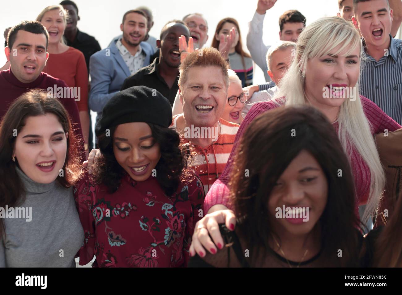 large multinational group of happy people. concept of unity Stock Photo ...