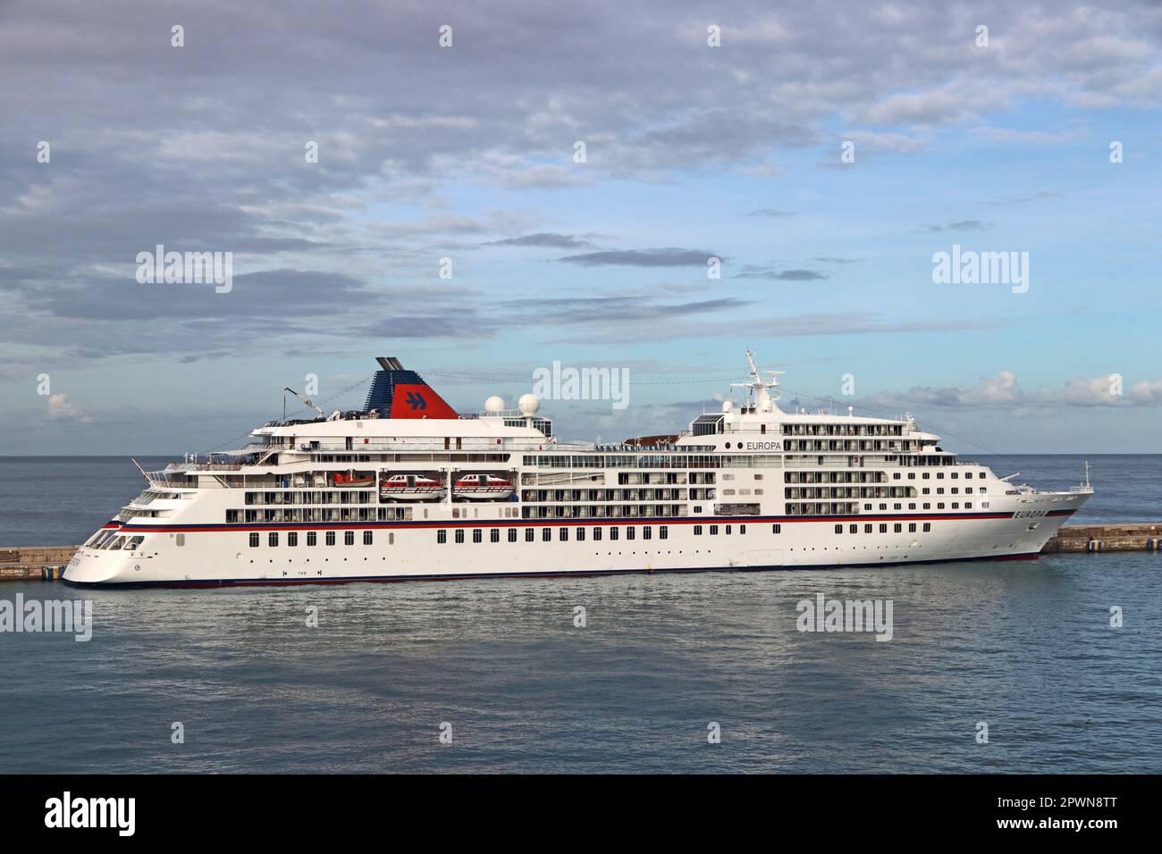 Cruise ship Europa, owned by Hapag-Lloyd in Barbados Stock Photo - Alamy