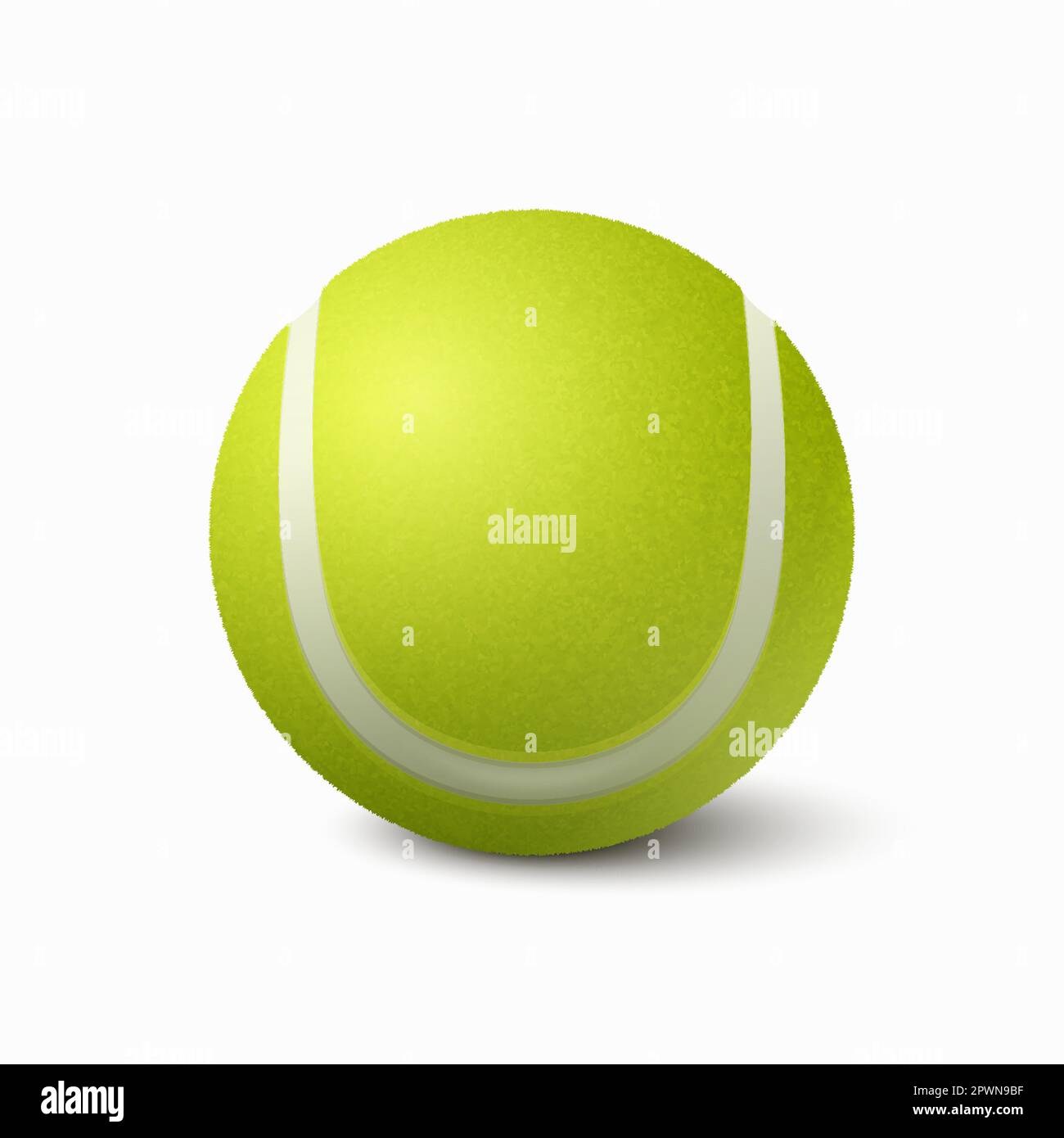 Vector 3d Realistic Green Textured Tennis Ball Icon Closeup Isolated on ...