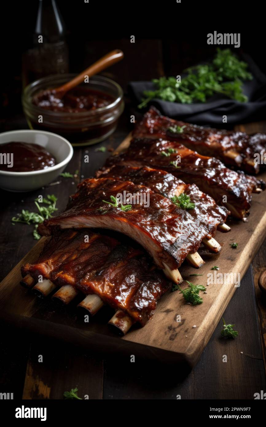 Assorted Ribs, pork ribs, baby back ribs and beef ribs marinated and ...