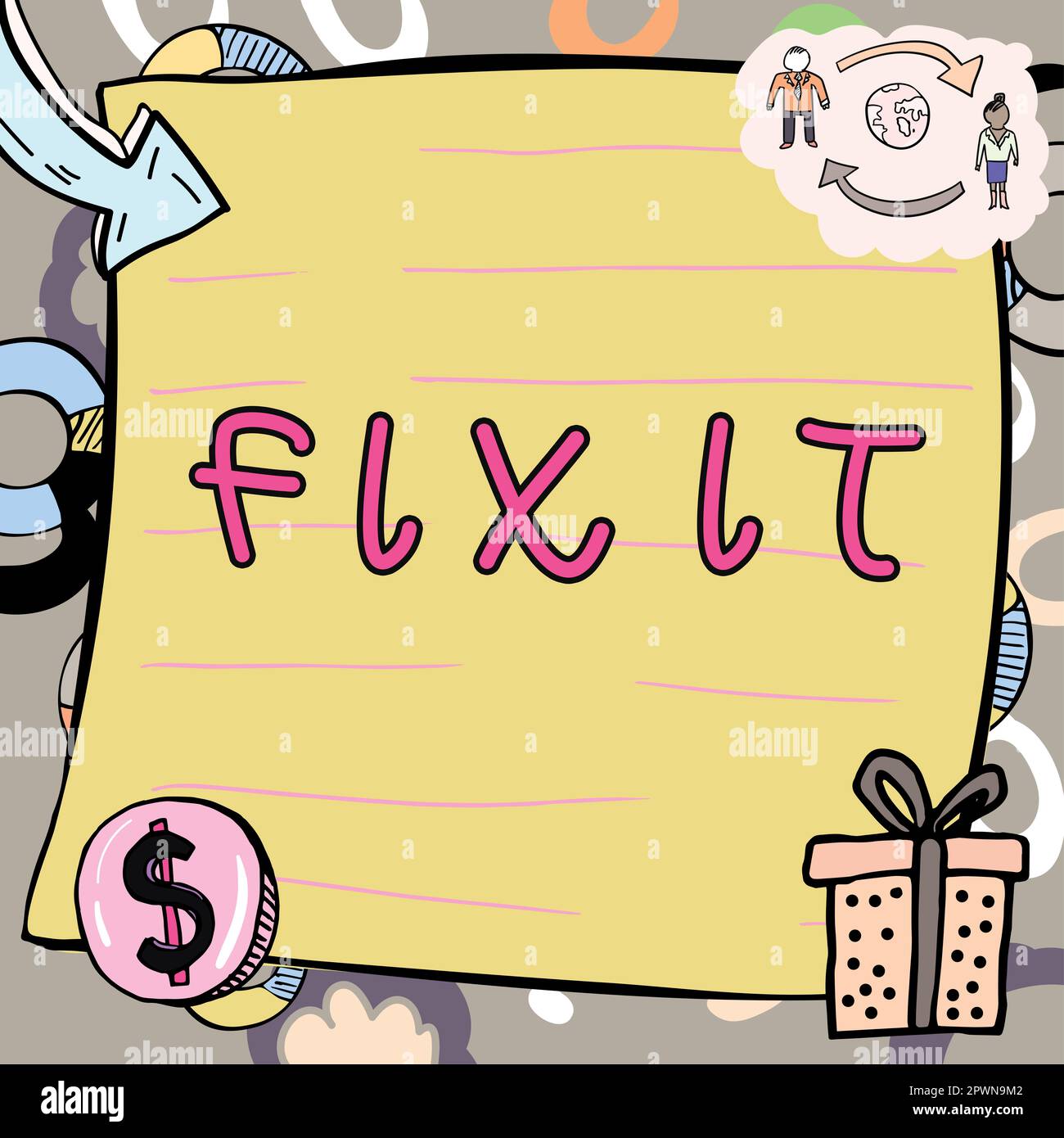 Text caption presenting Fix It, Business concept Fasten something ...