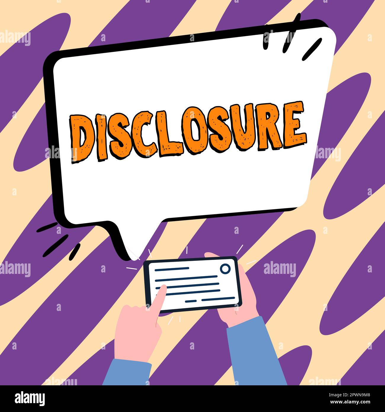 Sign displaying Disclosure, Business overview The action of making New ...