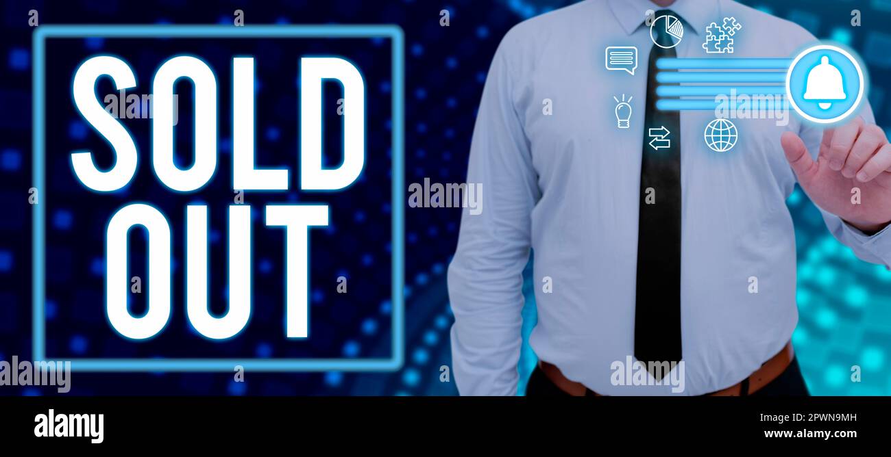 Handwriting text Sold Out, Word Written on Not available anymore ...