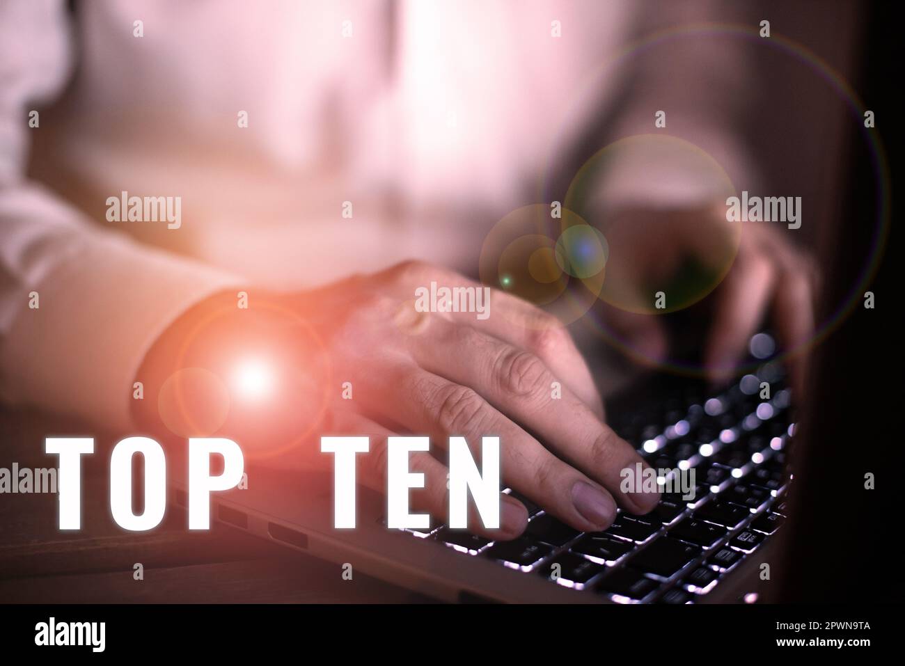Writing displaying text Top Ten, Business showcase the ten most popular ...