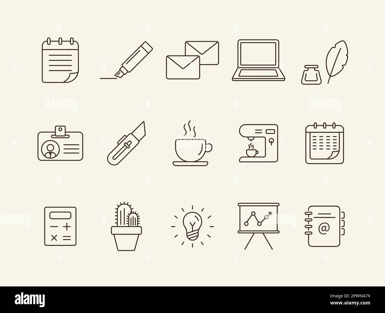 Office icon set Stock Vector Image & Art - Alamy