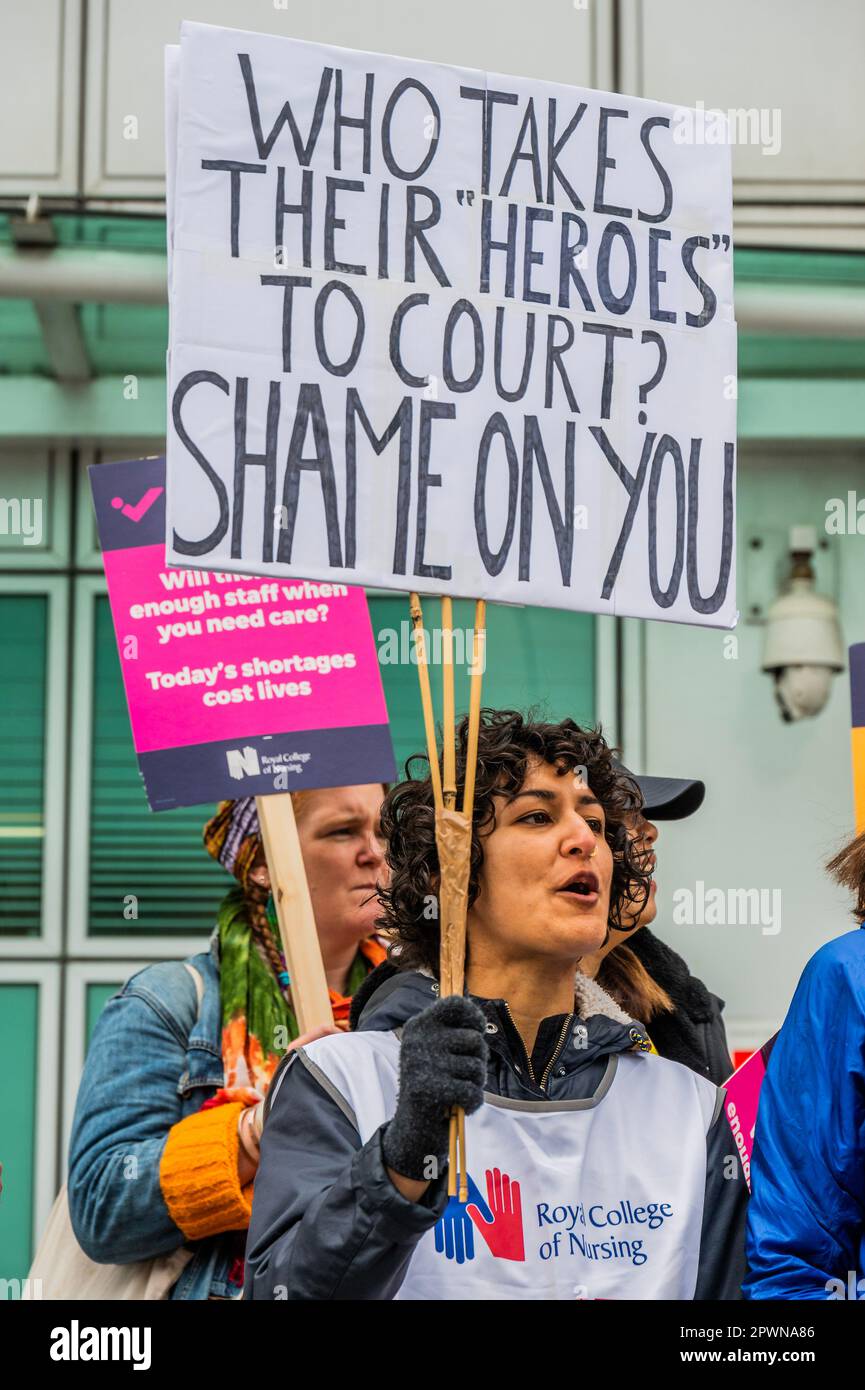 London, UK. 1st May, 2023. A picket line of Nurses outside the UCLH ...