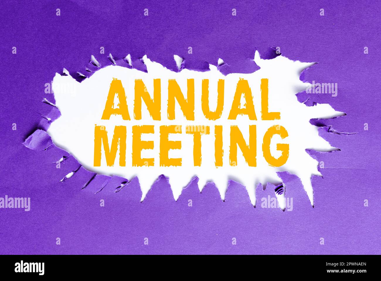 Text caption presenting Annual Meeting, Word Written on Yearly ...