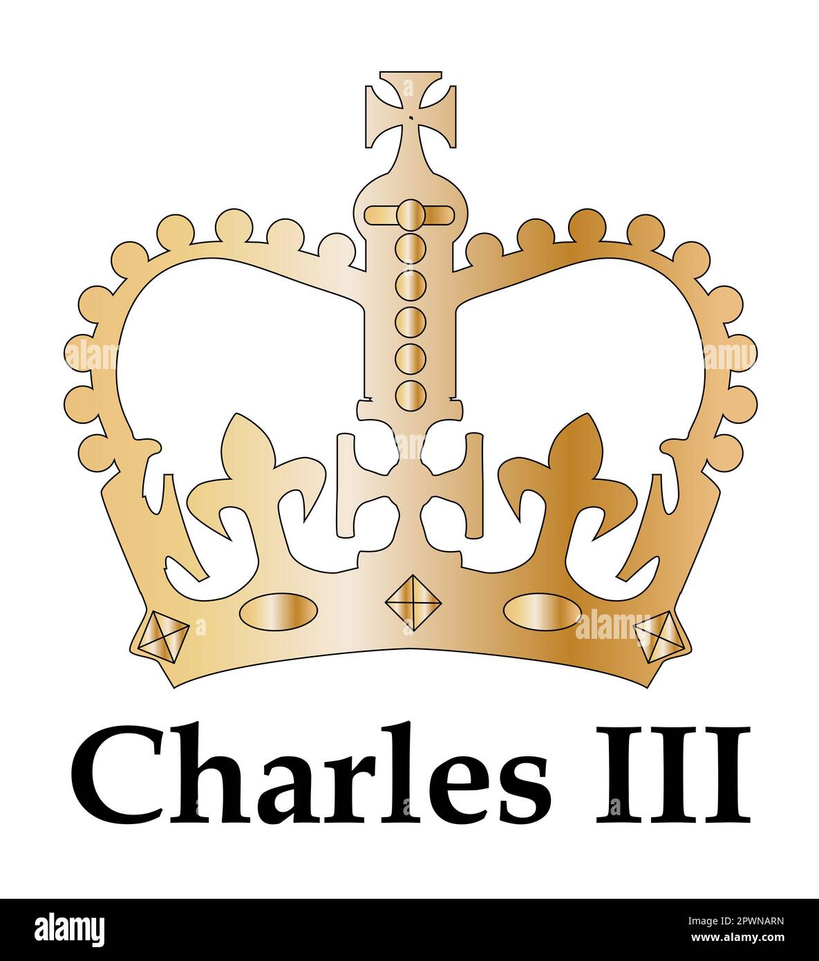 The UK crown with the legend Charles III Stock Photo - Alamy