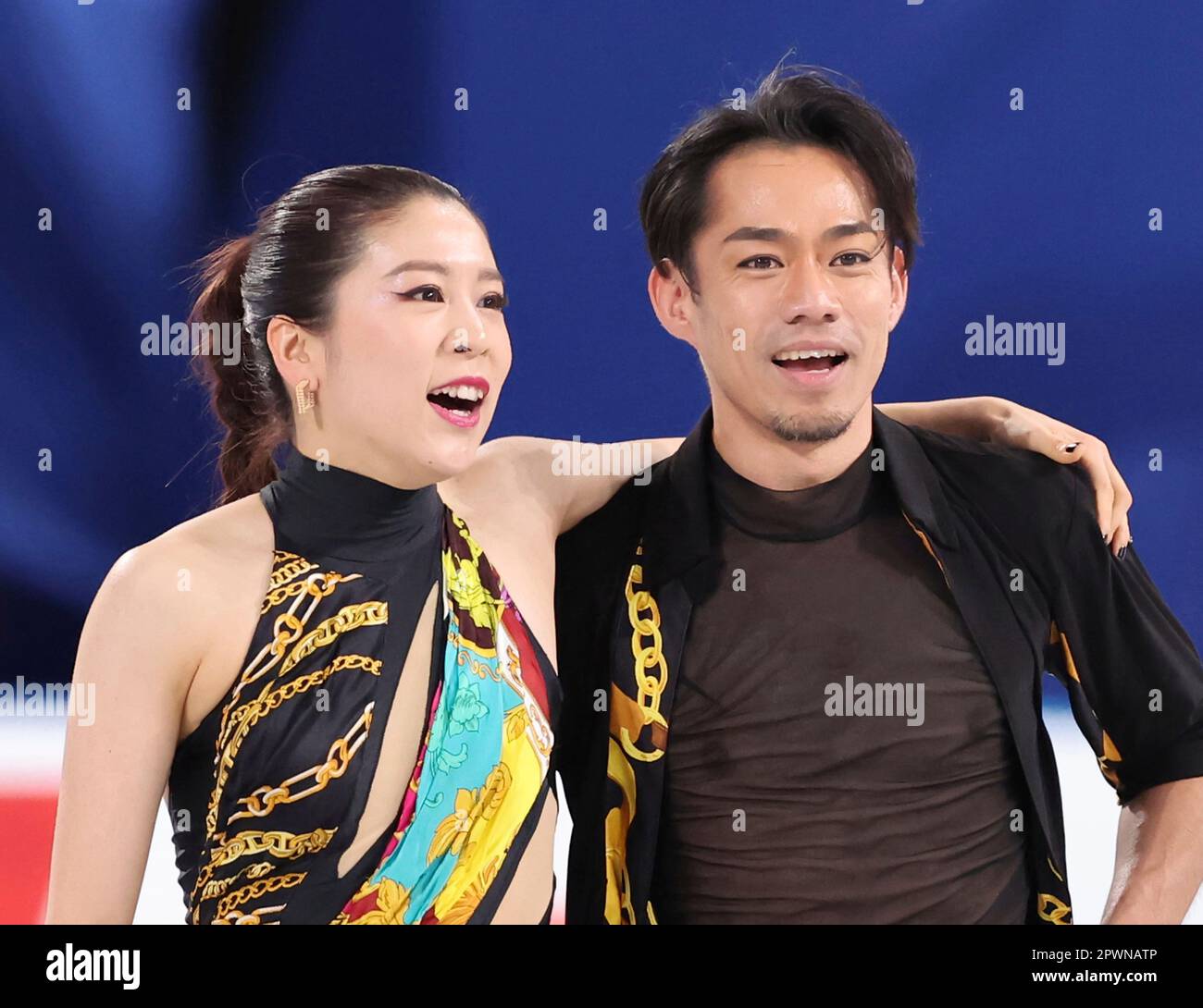 FILE: Japanese figure skater Kana Muramoto and Daisuke Takahashi take part in ice dance short ...