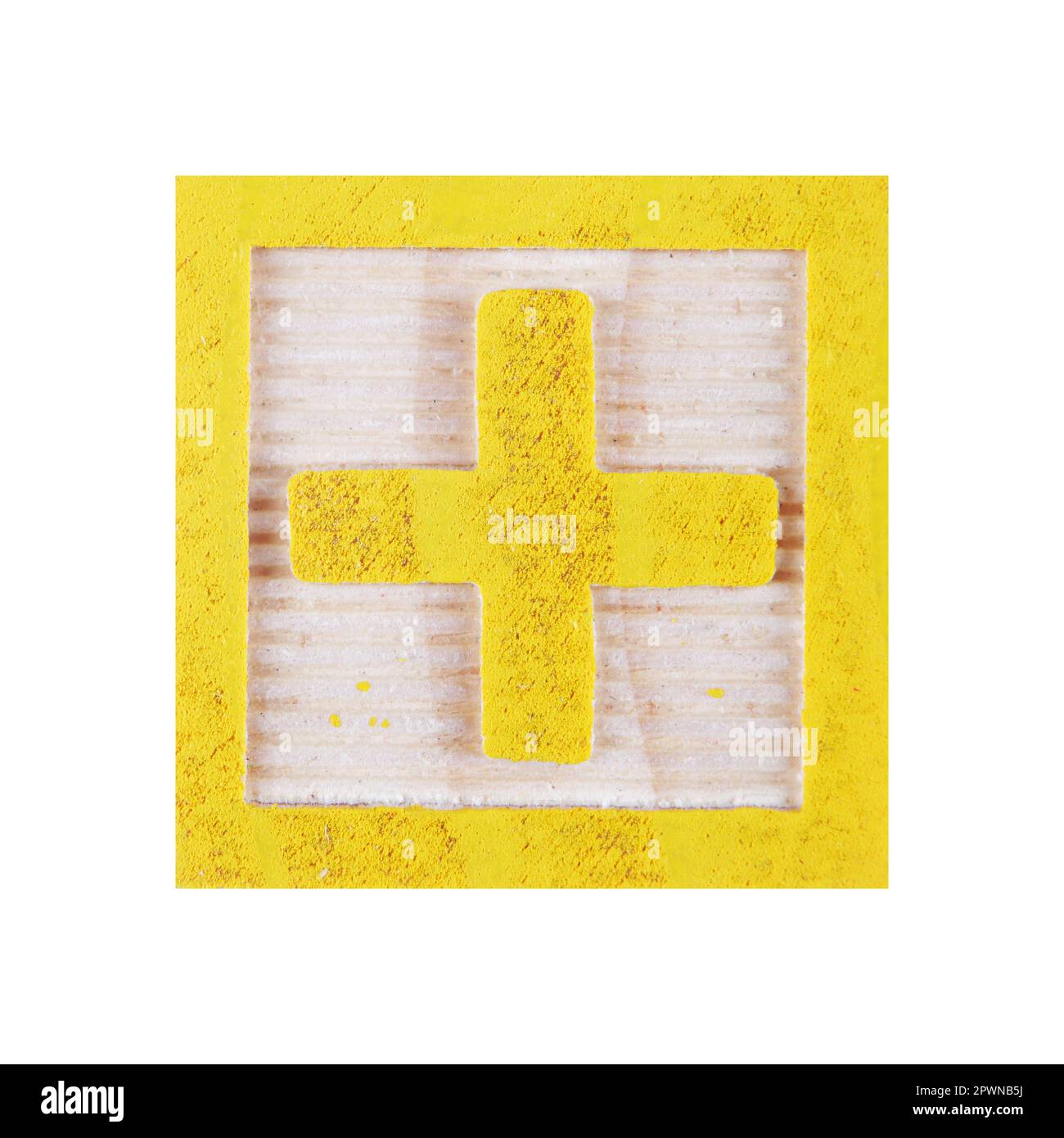 A plus sign childs wood block on white with clipping path Stock Photo ...