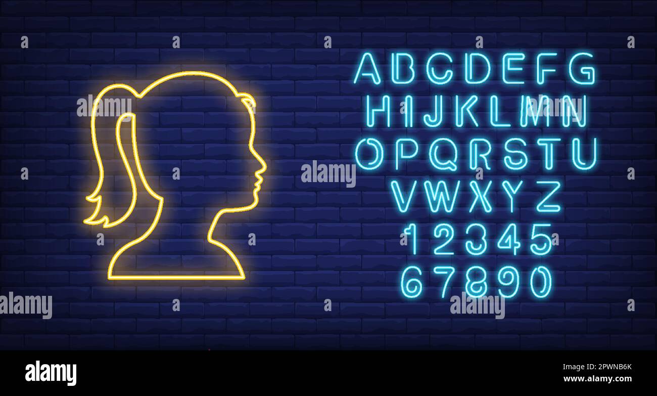 Woman profile neon sign Stock Vector Image & Art - Alamy