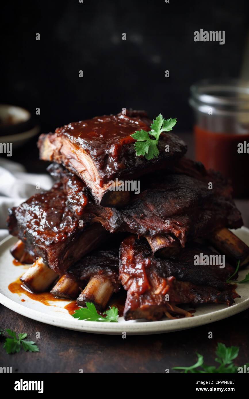 Assorted Ribs, pork ribs, baby back ribs and beef ribs marinated and ...