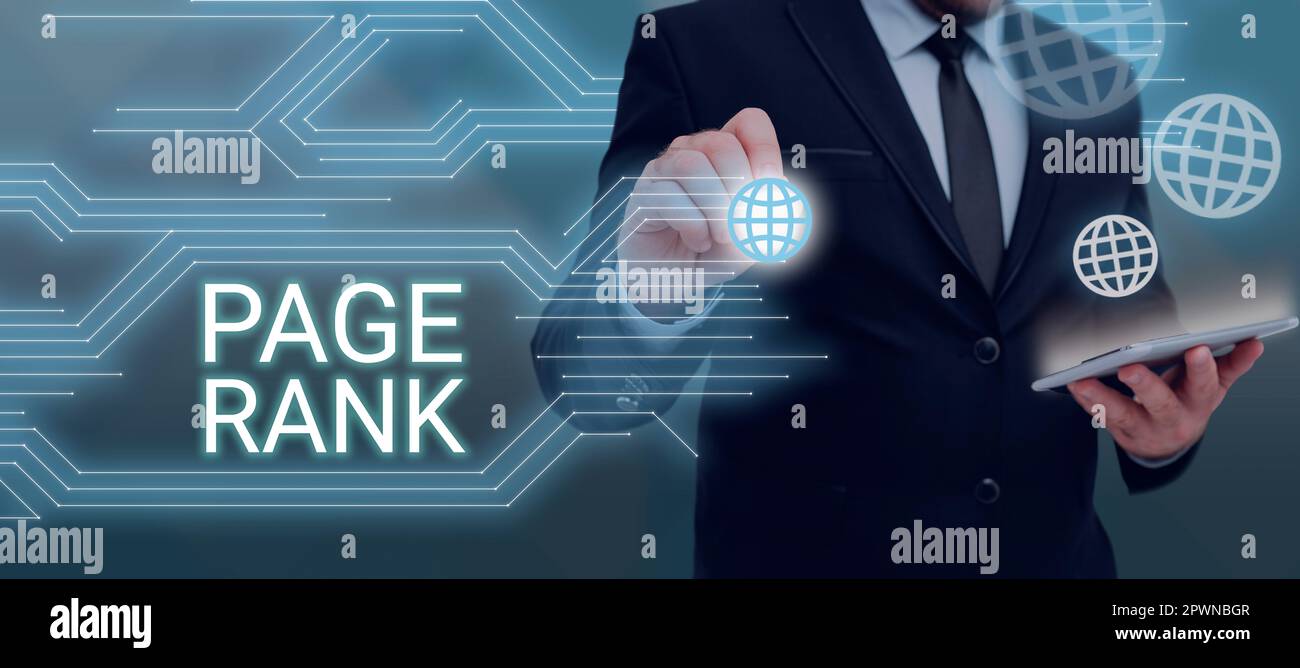 Inspiration showing sign Page Rank, Business idea a value assigned to a ...