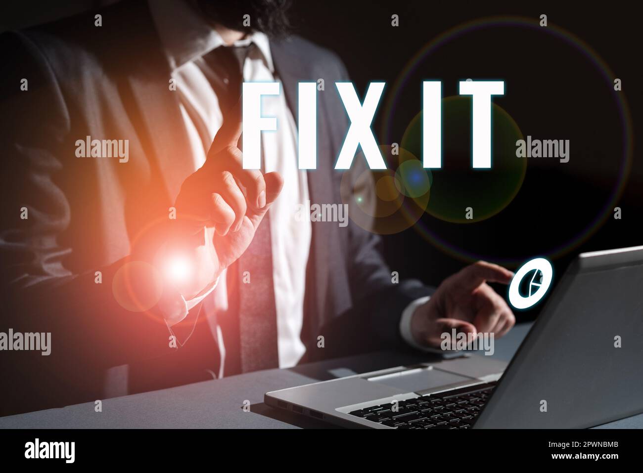 Text caption presenting Fix It, Business idea Fasten something securely ...