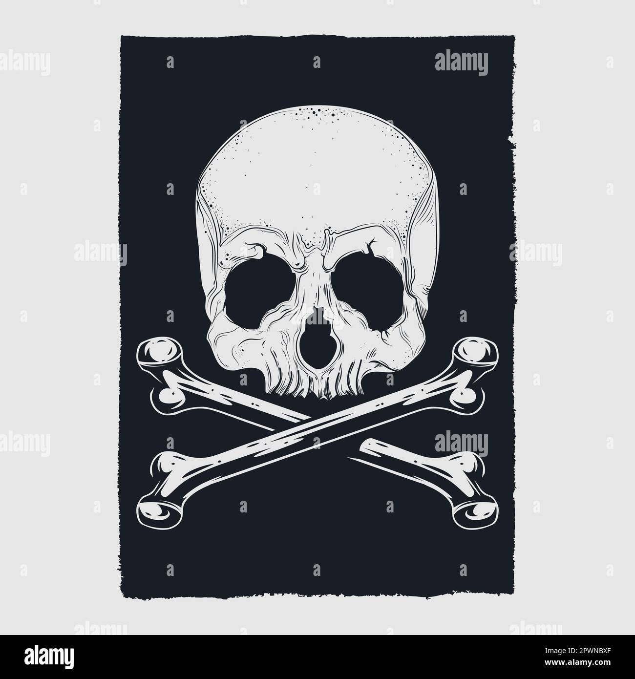 Skull and bone poster design. Editable, resizable, EPS 10, vector ...