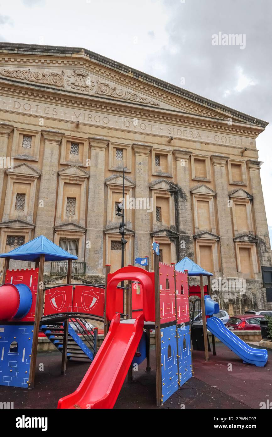 Rear view of the parish church dedicated to the Assumption of Our Lady ...