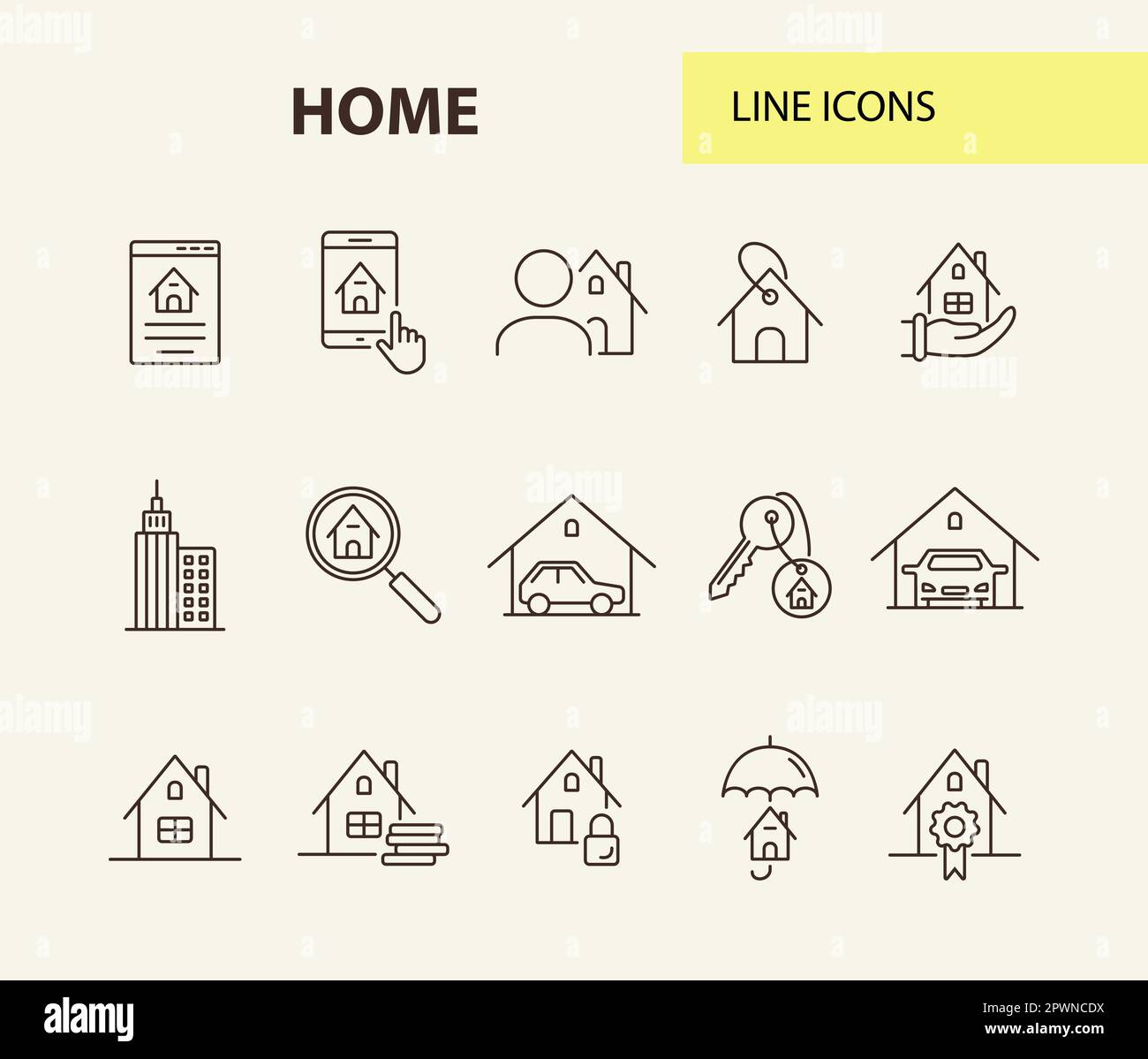 Home line icon set Stock Vector Image & Art - Alamy