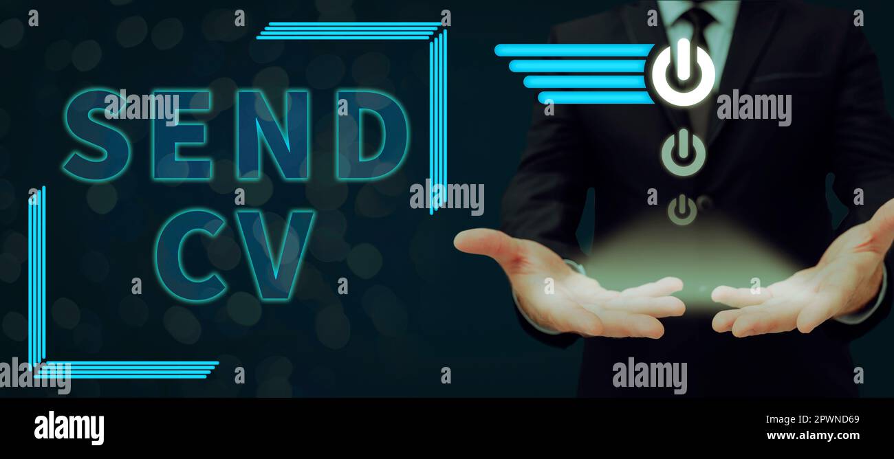 Conceptual caption Send Cv, Internet Concept Give resume curriculum ...