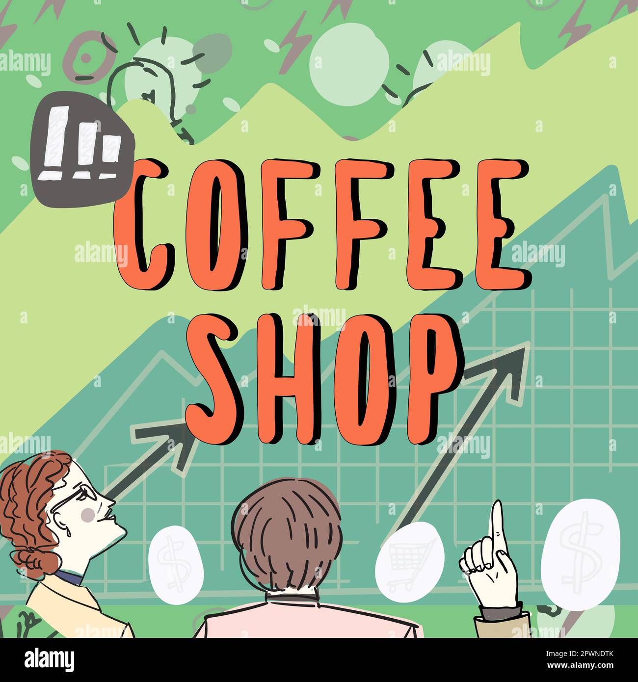 Conceptual display Coffee Shop, Business idea small informal restaurant ...